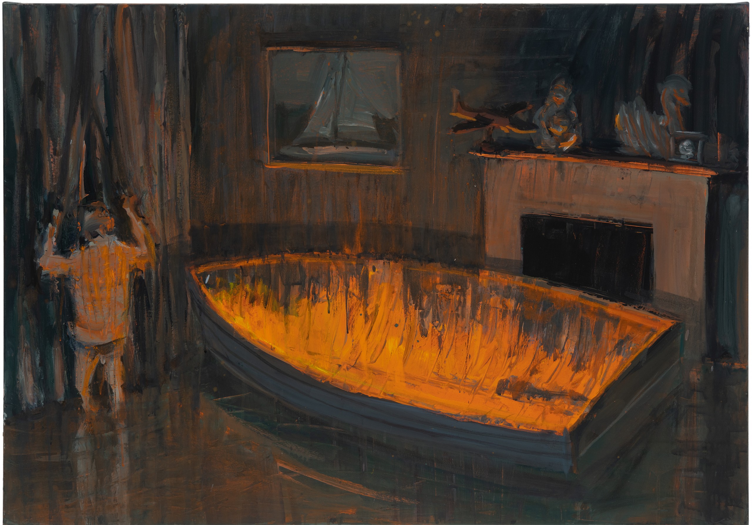 Burning Boat in Lounge - King Street Gallery on William