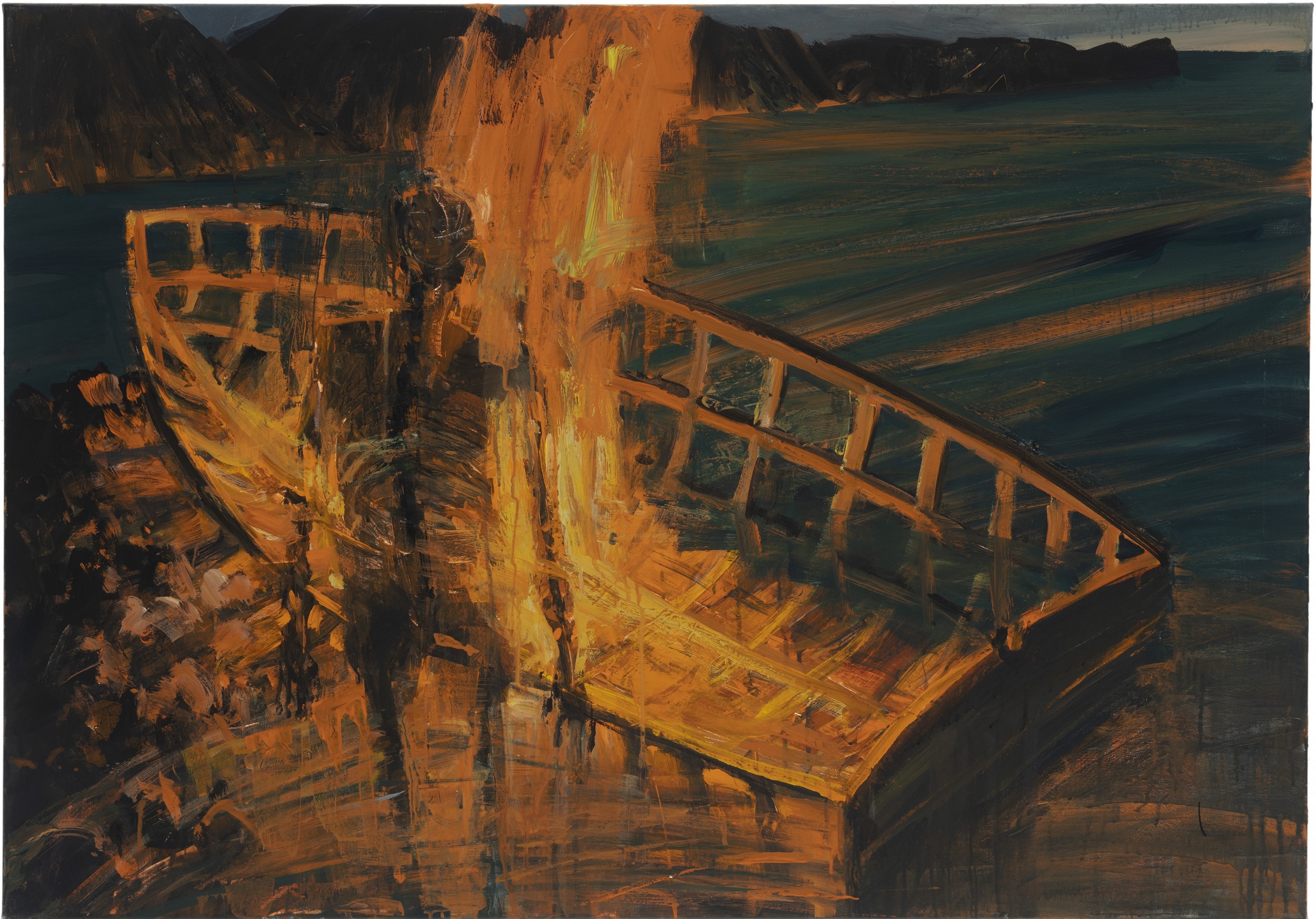 Burning Skeleton Boat - King Street Gallery on William